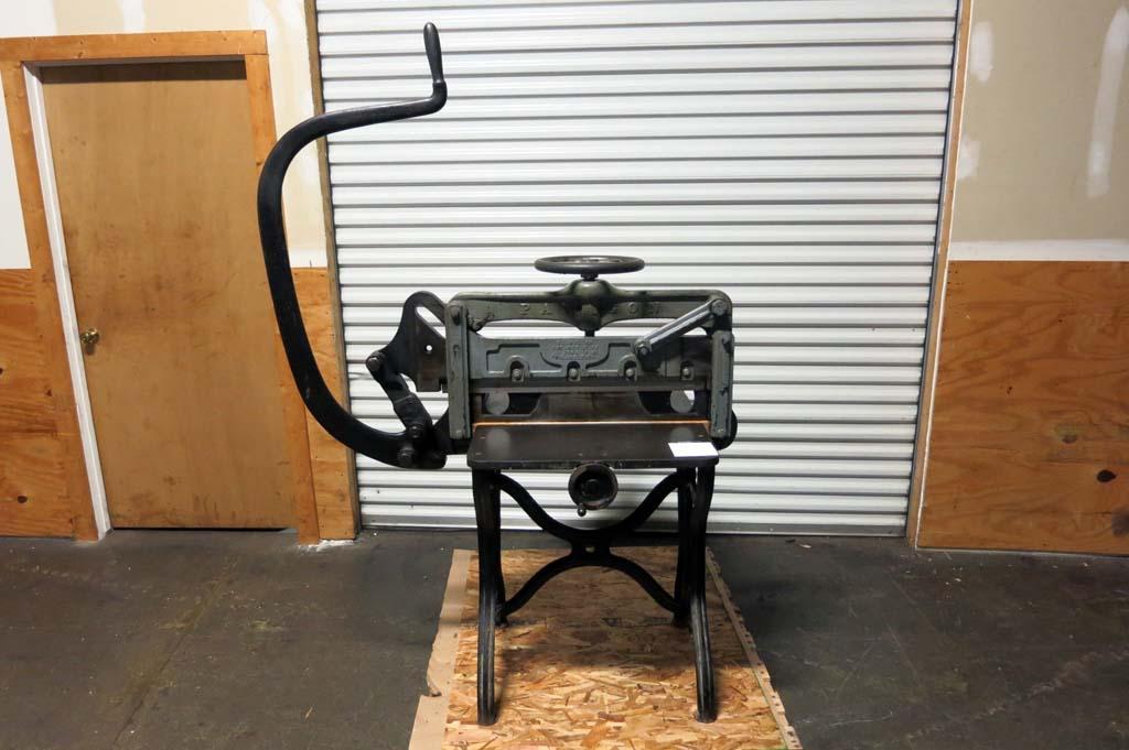 Lot #94: EL Miller Paragon Antique Lever Paper Cutter - WireBids